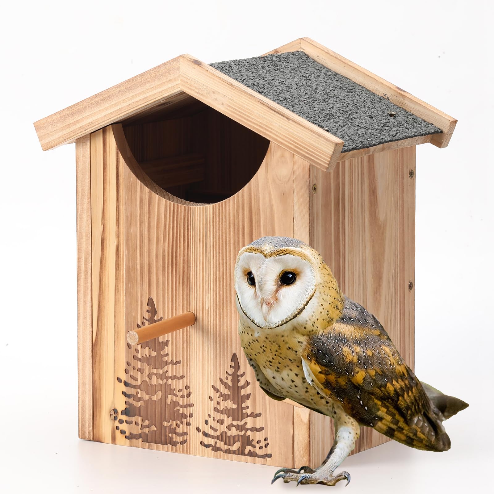 Owl House Barn Owl Box Screech Owl House with Bird Stand Great Horned ...