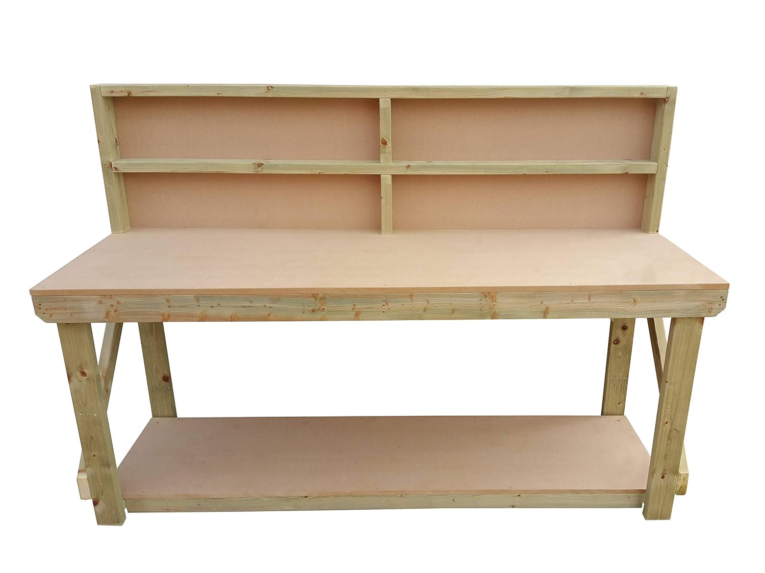 Wooden MDF Workbench With Back - Work Table Handmade Strong Heavy Duty ...