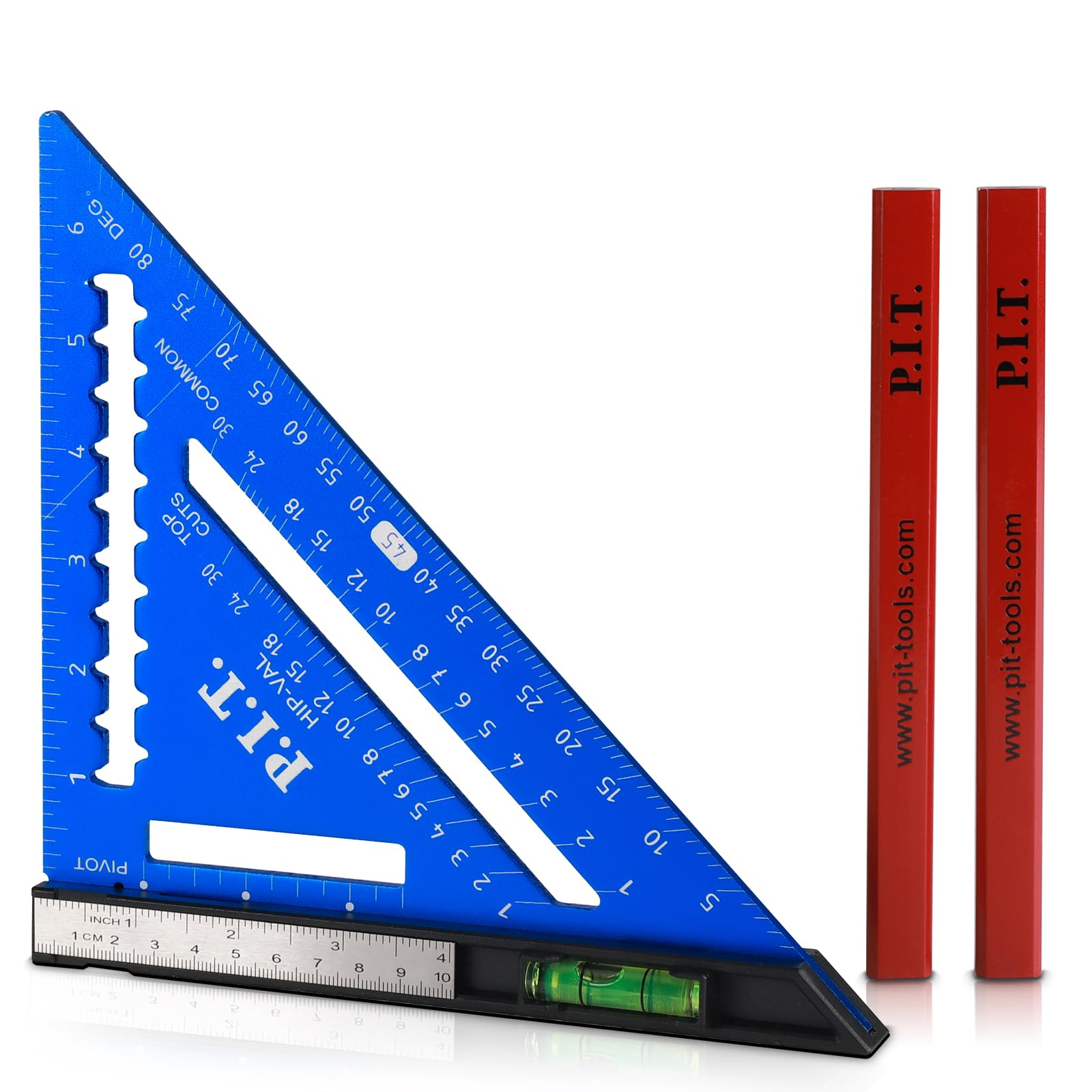 Mua P.I.T. 7" Carpenter's Triangle Square with Bubble Level/Stainless ...