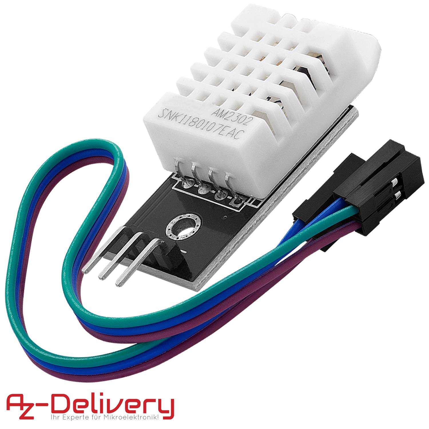 AZDelivery DHT22 AM2302 Temperature and Humidity Sensor Module with Cable for Arduino and ...
