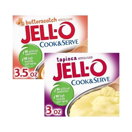 Jell-O Cook & Serve Pudding Variety – Butterscotch & Tapioca (Variety ...