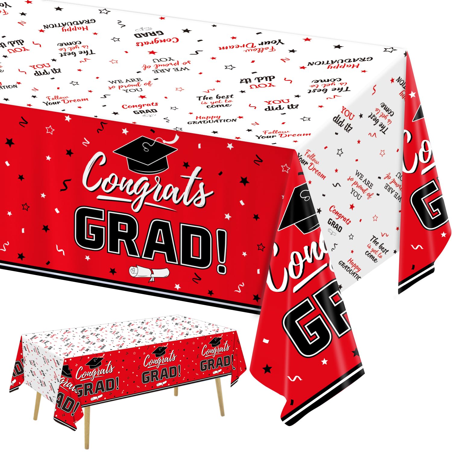 Oigco Graduation Decorations Congrats Grad Graduation Tablecloth for ...