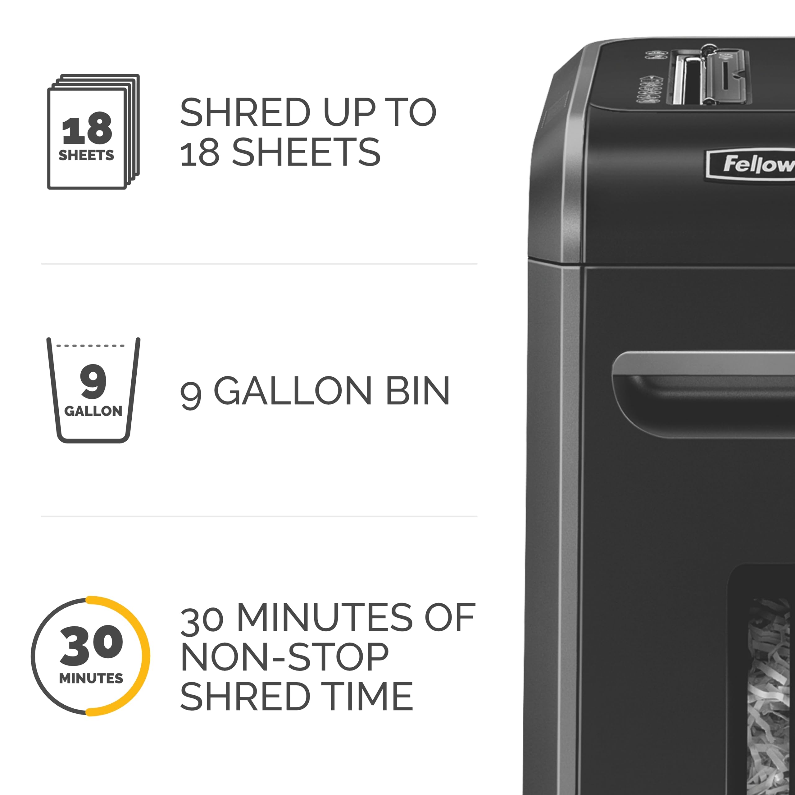 Fellowes Powershred 99Ci 18-Sheet 100% Jam-Proof Heavy Duty Crosscut ...