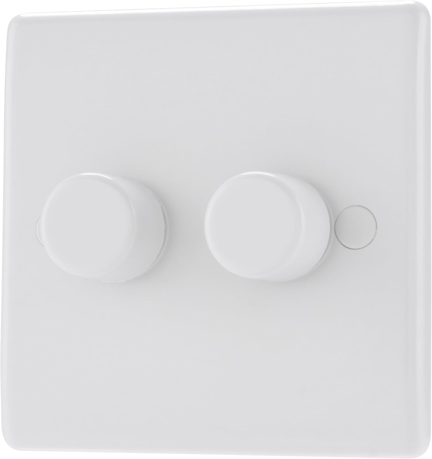 BG Electrical Double Round Push Button Dimmer Light Switch, White ...