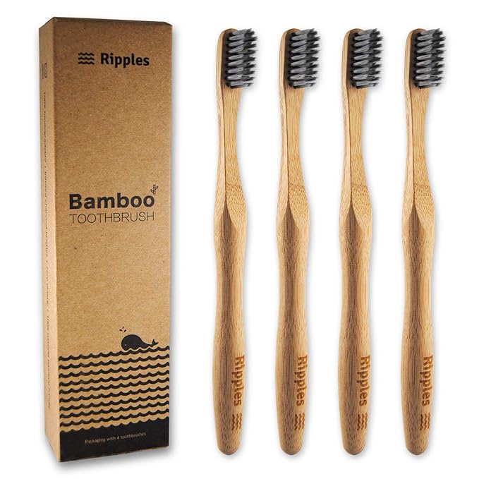 Bamboo Toothbrushes | Packaging with 4 toothbrushes | 100% Natural ...