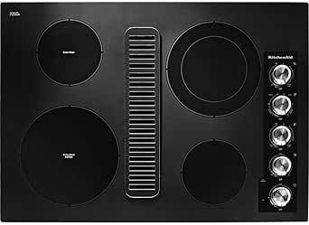 Amazon.com: KitchenAid KCED600GBL 30 Electric Downdraft Cooktop with 4 ...