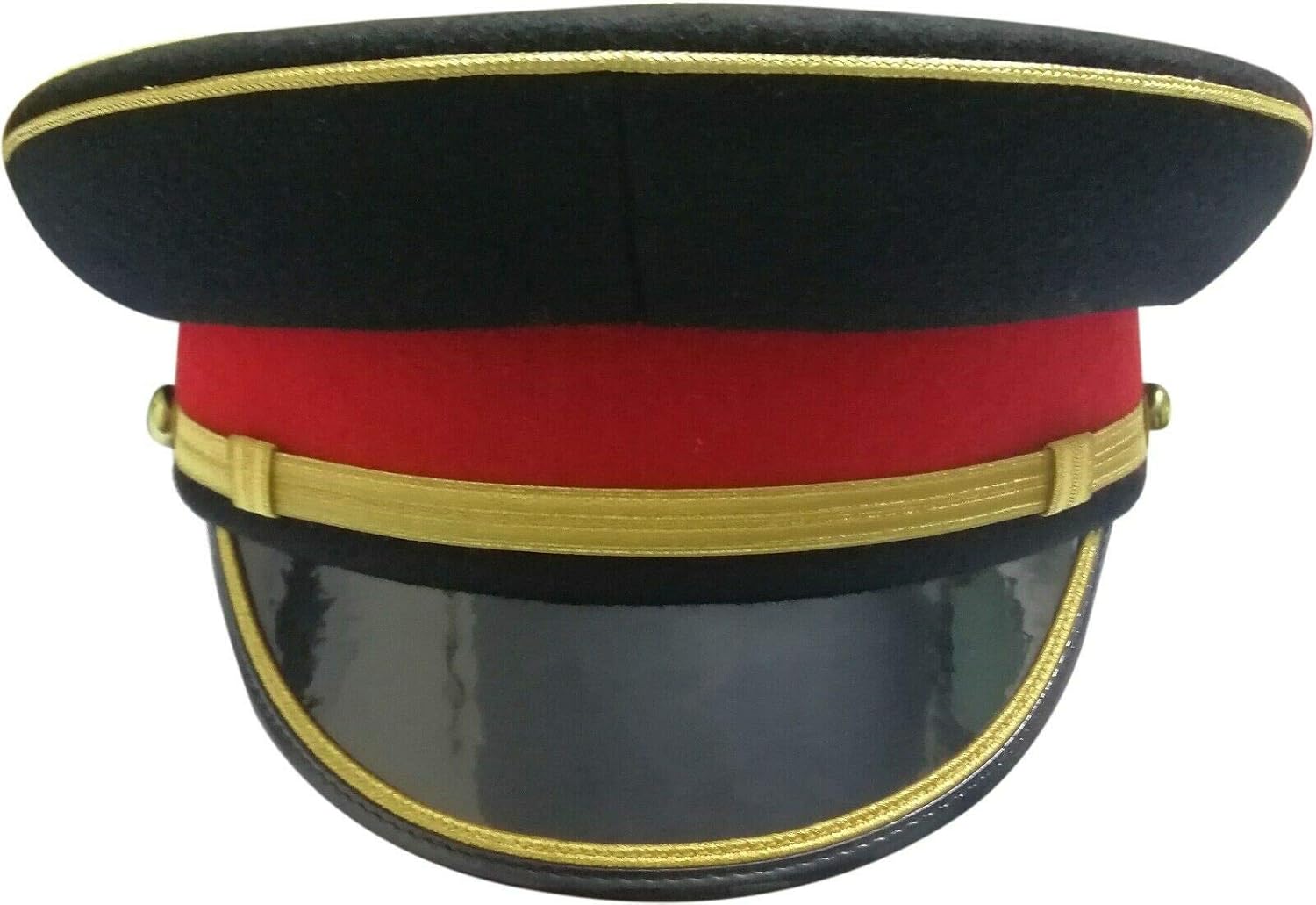 handembroideryuk Scottish Officer Peak Cap, Black Military HAT: Amazon ...