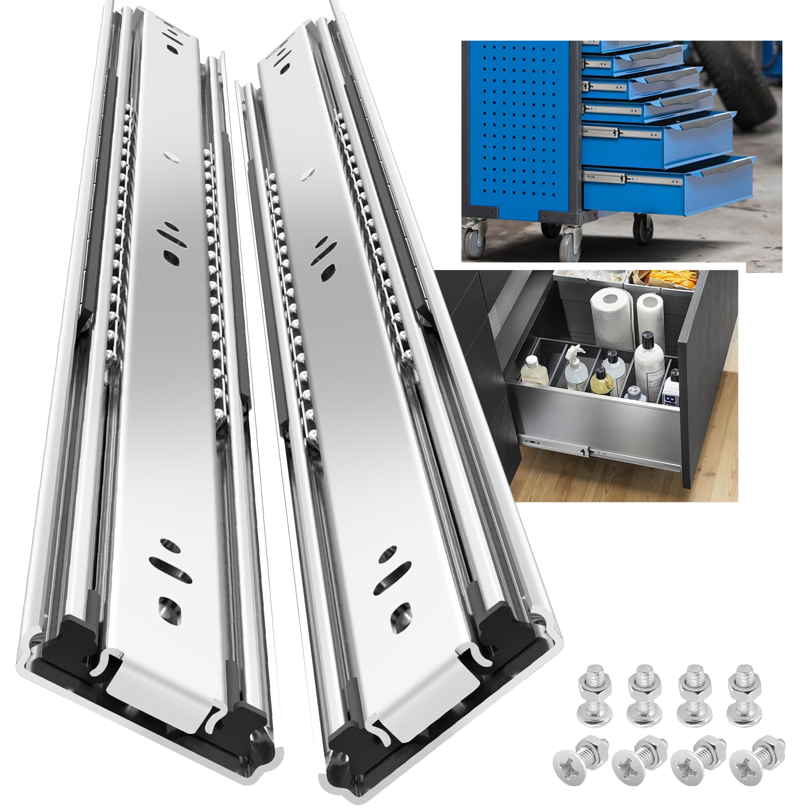 SHUHANG 1 Pair 150 lb Load Capacity Heavy Duty Drawer Slides 12 14 16 ...