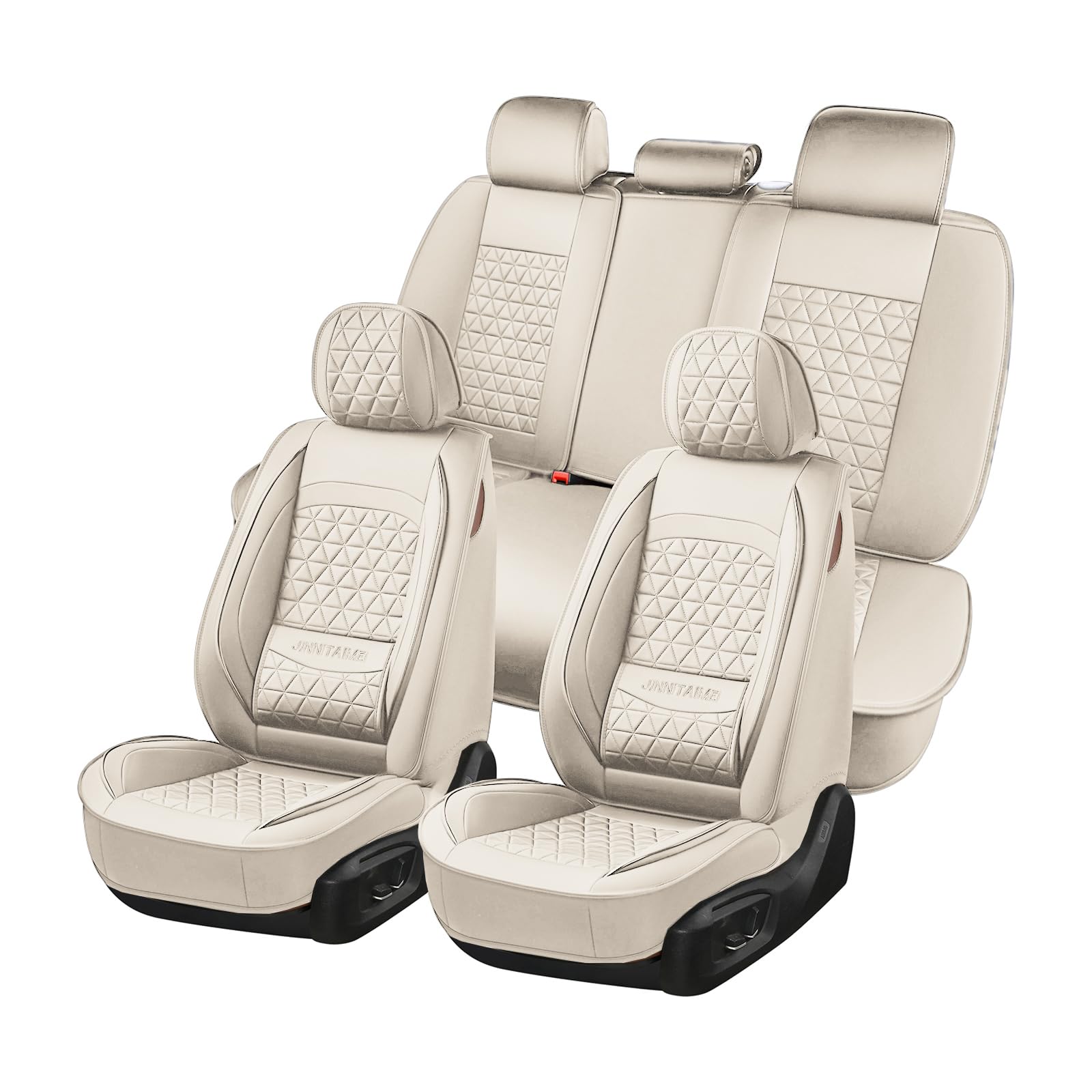 JINITAIMEI Sportnamic Quilted Leather Car Seat Covers, Front Seat ...