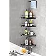 Amazon.com: Corner Shower Caddy Tension Pole: Adjustable Stainless Steel Shower Organizer with 4 ...