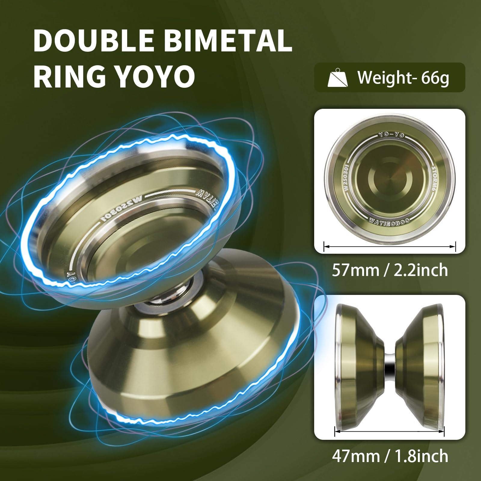 Mua WATIEOBOO Bi-Metal Yoyo with 4 Stainless Steel Rings, Professional ...