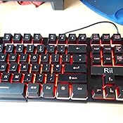 RK100 3 Color LED Backlit Mechanical Feeling Gaming Keyboard Black UK ...