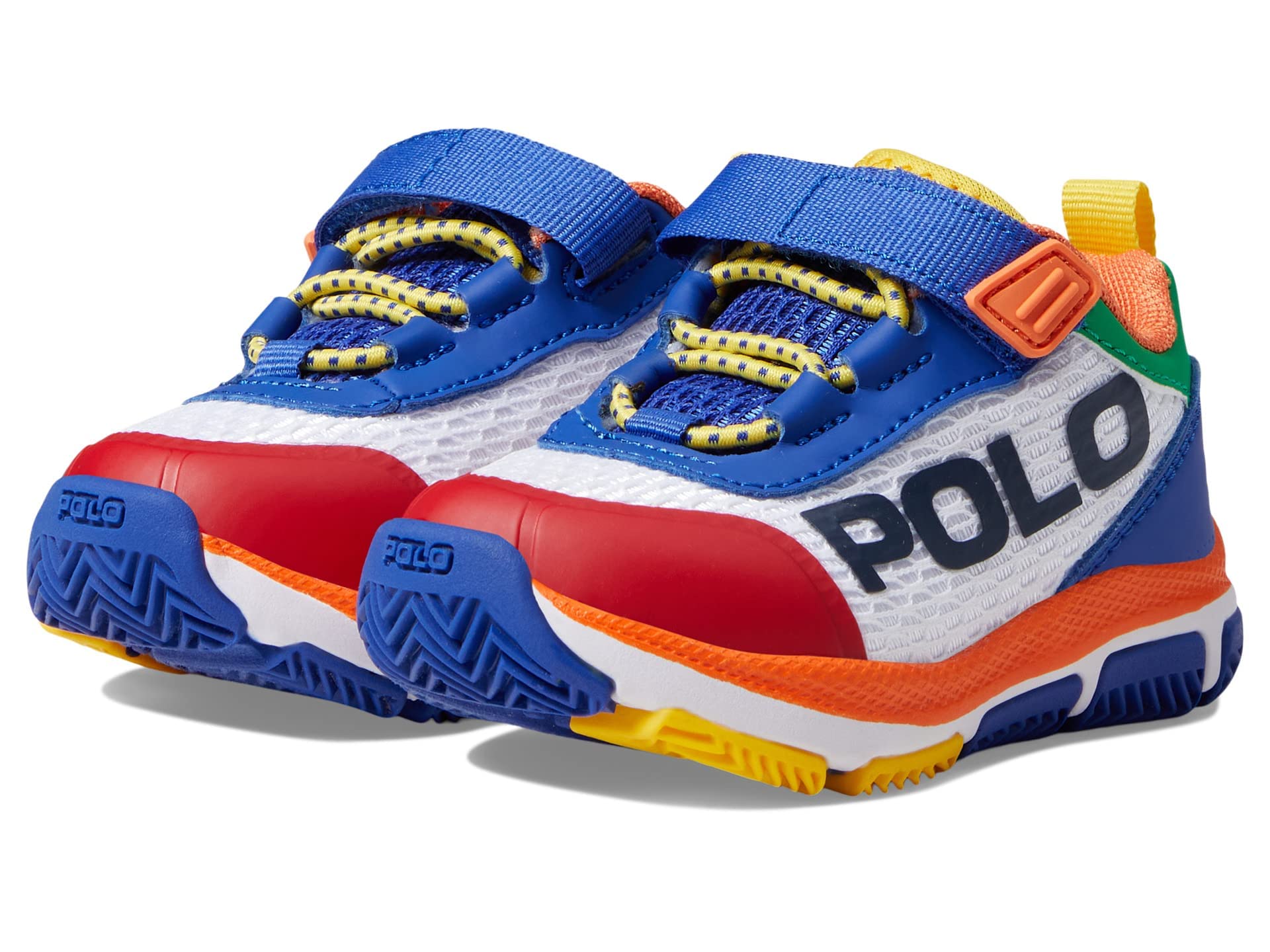 POLO RALPH LAUREN Boy's Tech Racer Ps (Toddler) Sneaker, White Mesh ...