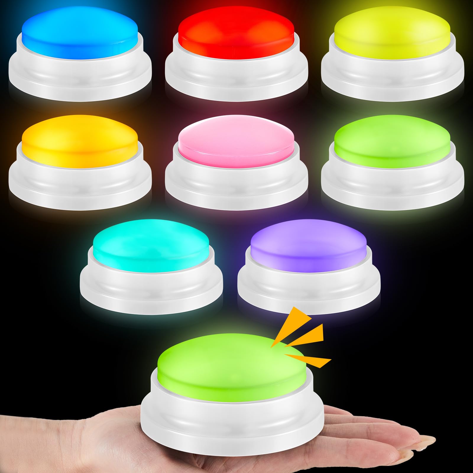 Mua Honoson 8 Pieces Buzzers for Trivia Games Glowing Recordable Answer ...