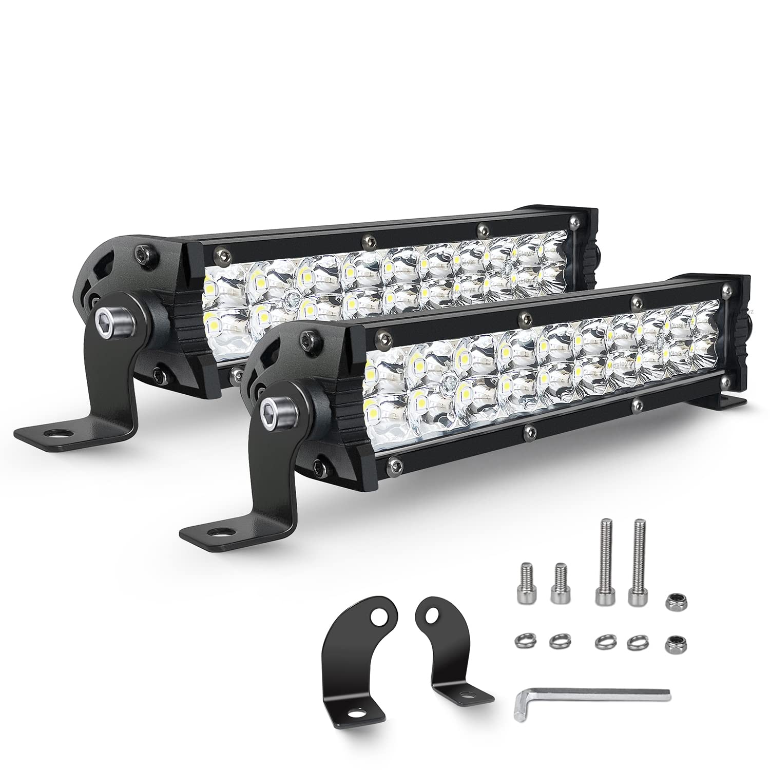7 Inch Dual Row Led Light Bar Pods - Slim LED Spot Flood Combo Off Road ...