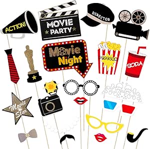 Amazon.com: LUOEM Hollywood Photo Booth Props Hollywood Style Photo ...