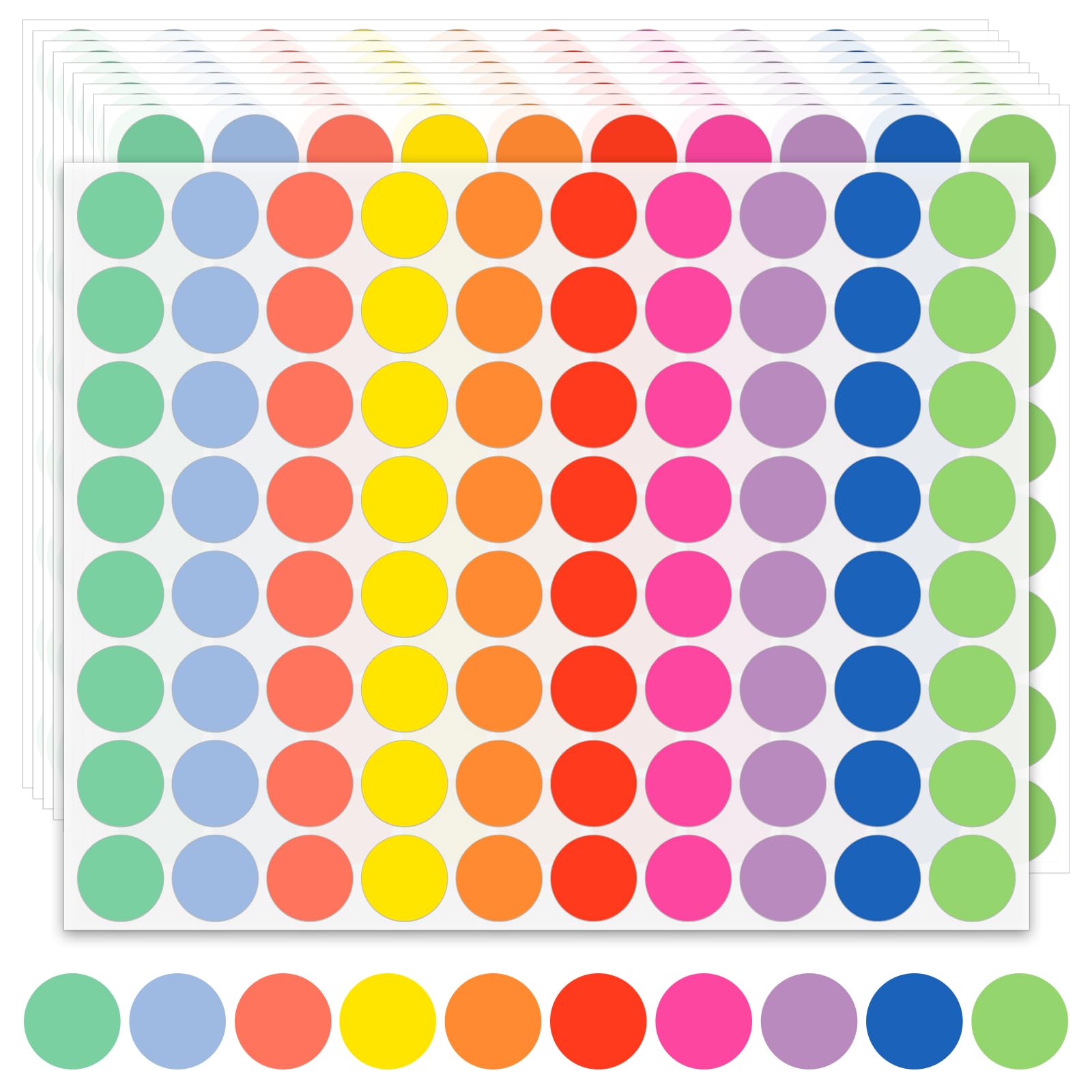 Mua 1600Pcs 3/4 inch Colored Dot Stickers Round Color Coding Labels ...