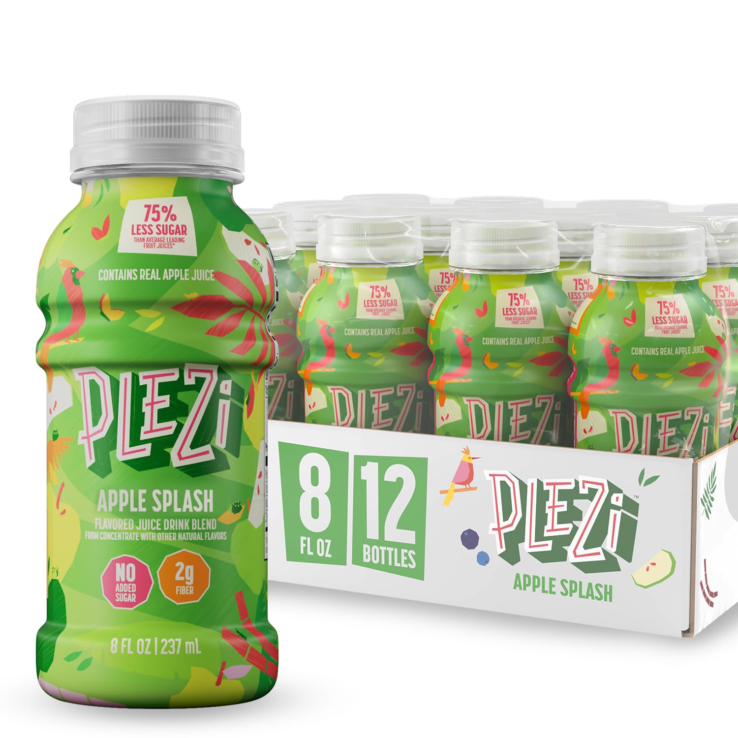 Plezi Flavored Juice Drink Blend, Sour Apple, Real Fruit Juice, 2g ...