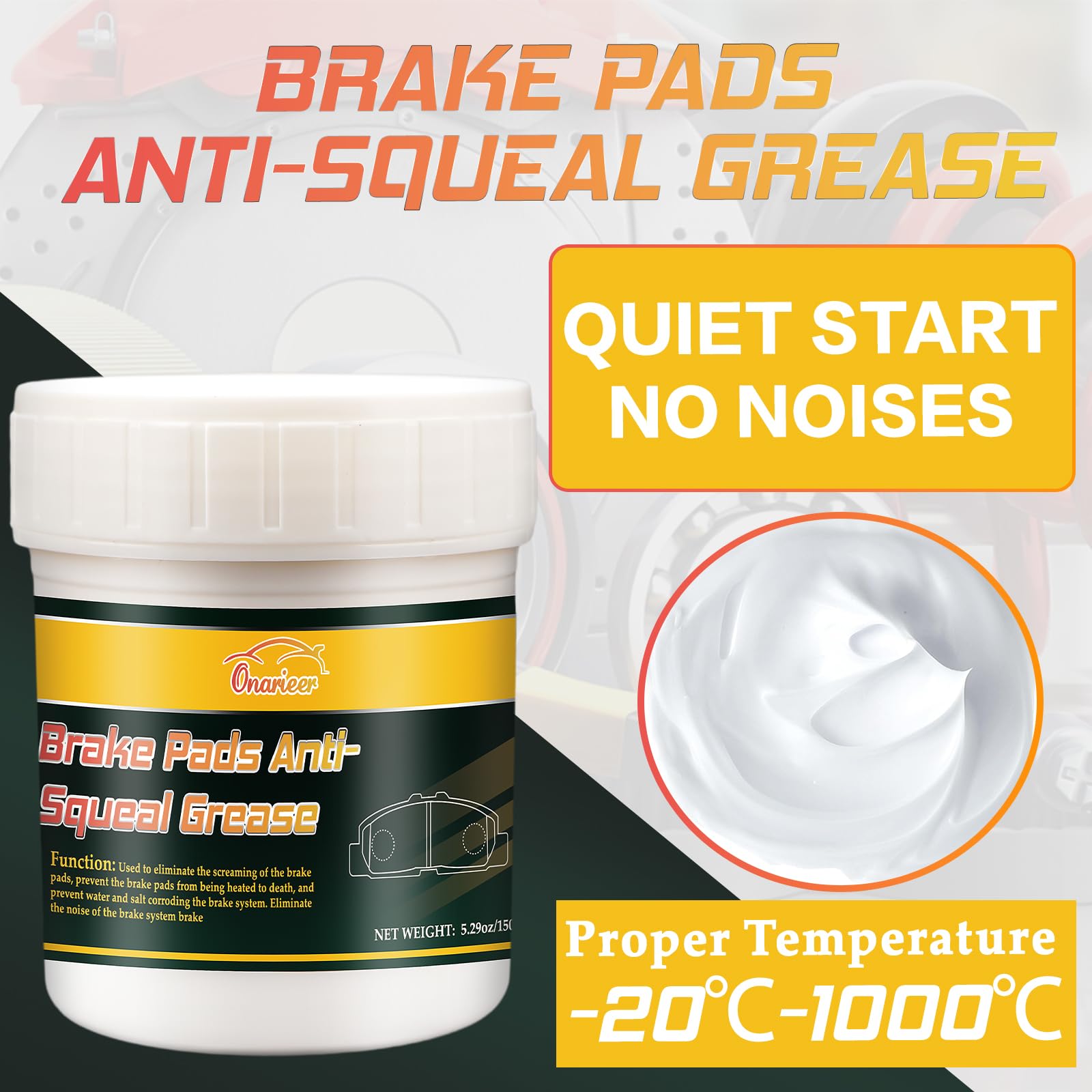 Mua Onarieer Brake Pads Anti-Squeal Grease 5.29 oz, Brake Grease ...
