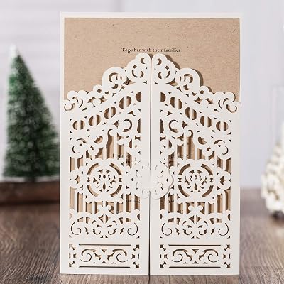Buy Elegant Laser Cut Wedding Invitation Kit at Ubuy Nepal