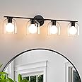 WOSHITU Bathroom Vanity Light Fixtures: 32.3 Inch Modern Matte Black ...
