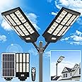 Teekuv 2 Pack 8000W Solar Street Lights Outdoor, 800000 LM Solar Parking Lot Lights with Remote ...