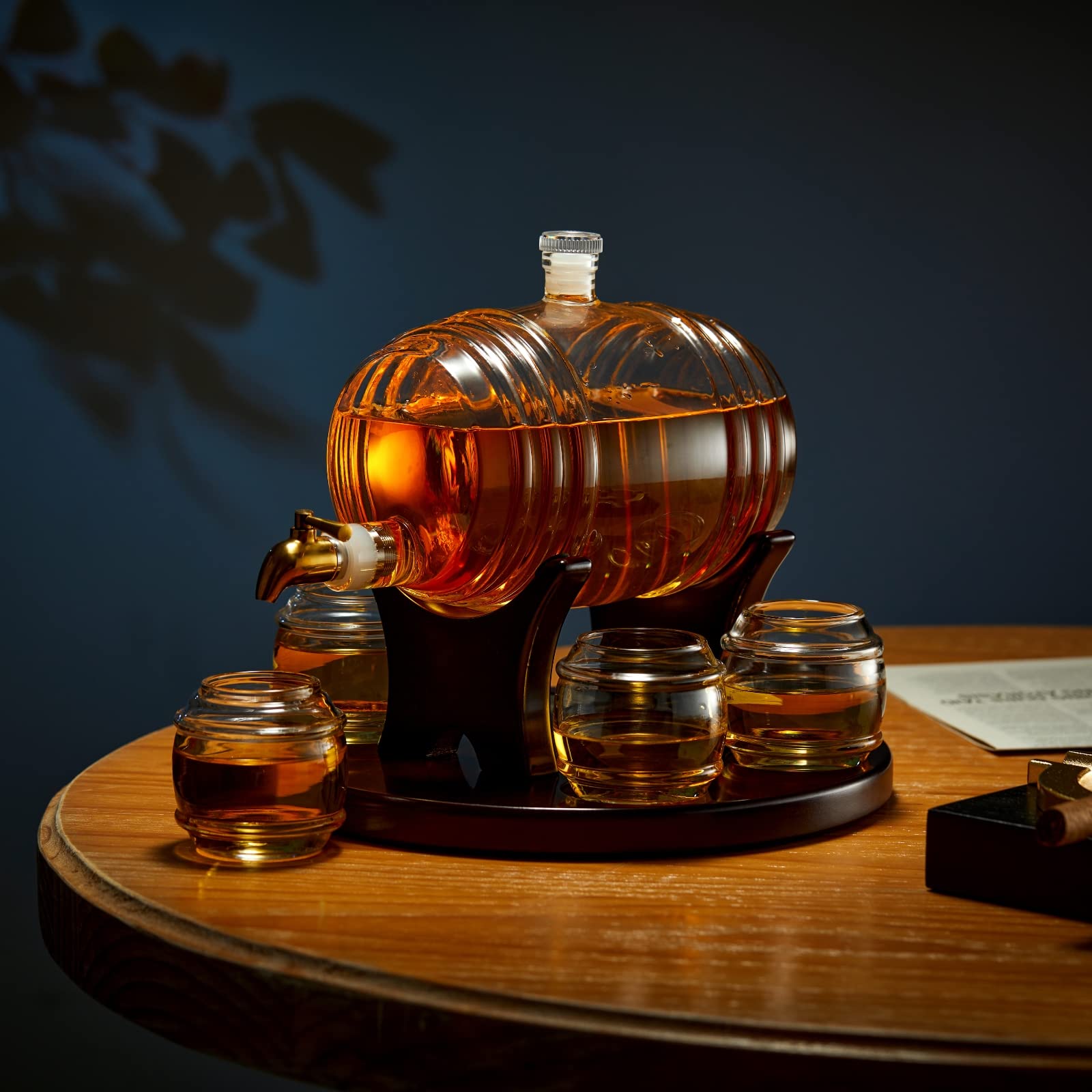 Mua Whiskey Barrel Decanter Set - Bookshelf Bourbon Barrel, Liquor ...