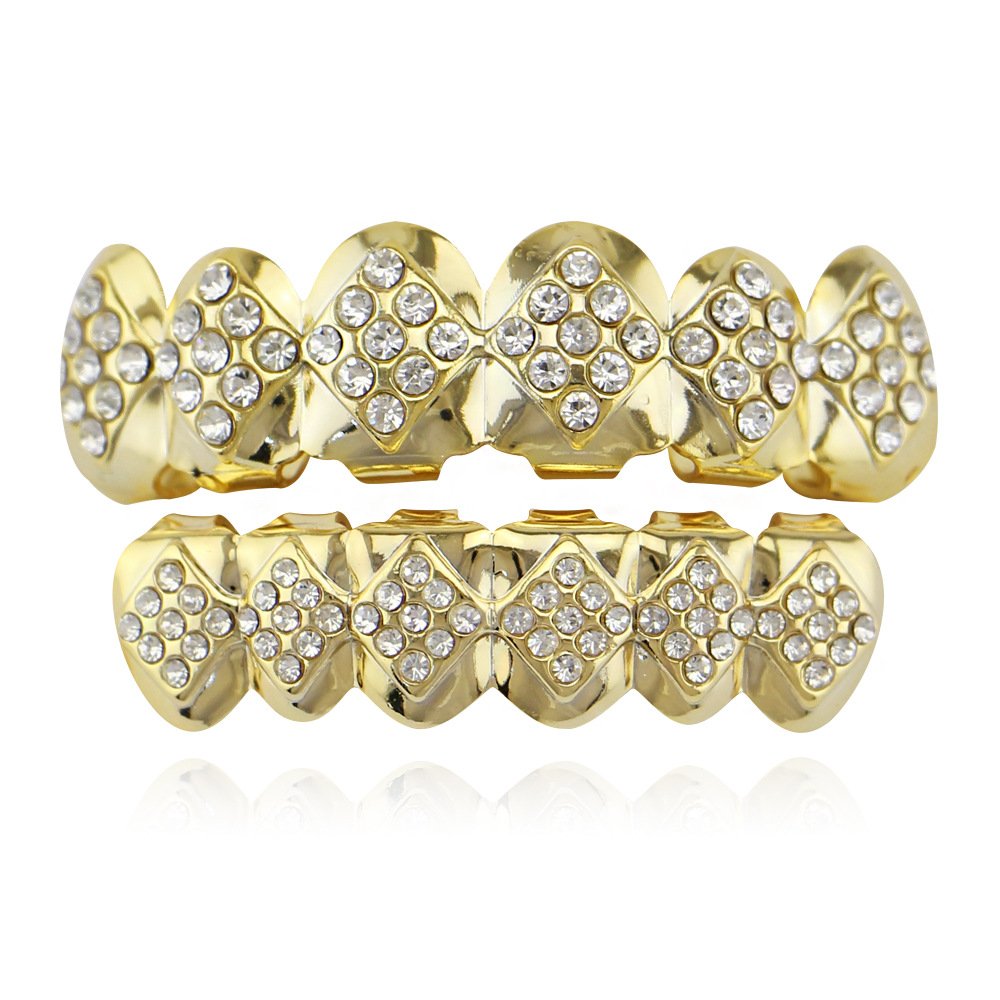 Mua OOCC 18k Gold Plated Iced Out Grills with Diamond Hip Hop Teeth ...