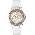 Amazon.com: GUESS Stainless Steel + Rose Gold-Tone White Stain ...