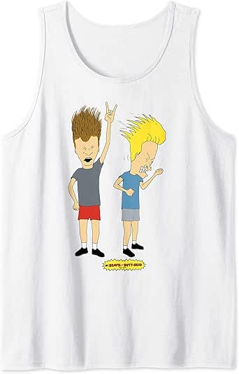 Amazon.com: Beavis and Butthead Rocking Out Logo Portrait Tank Top ...