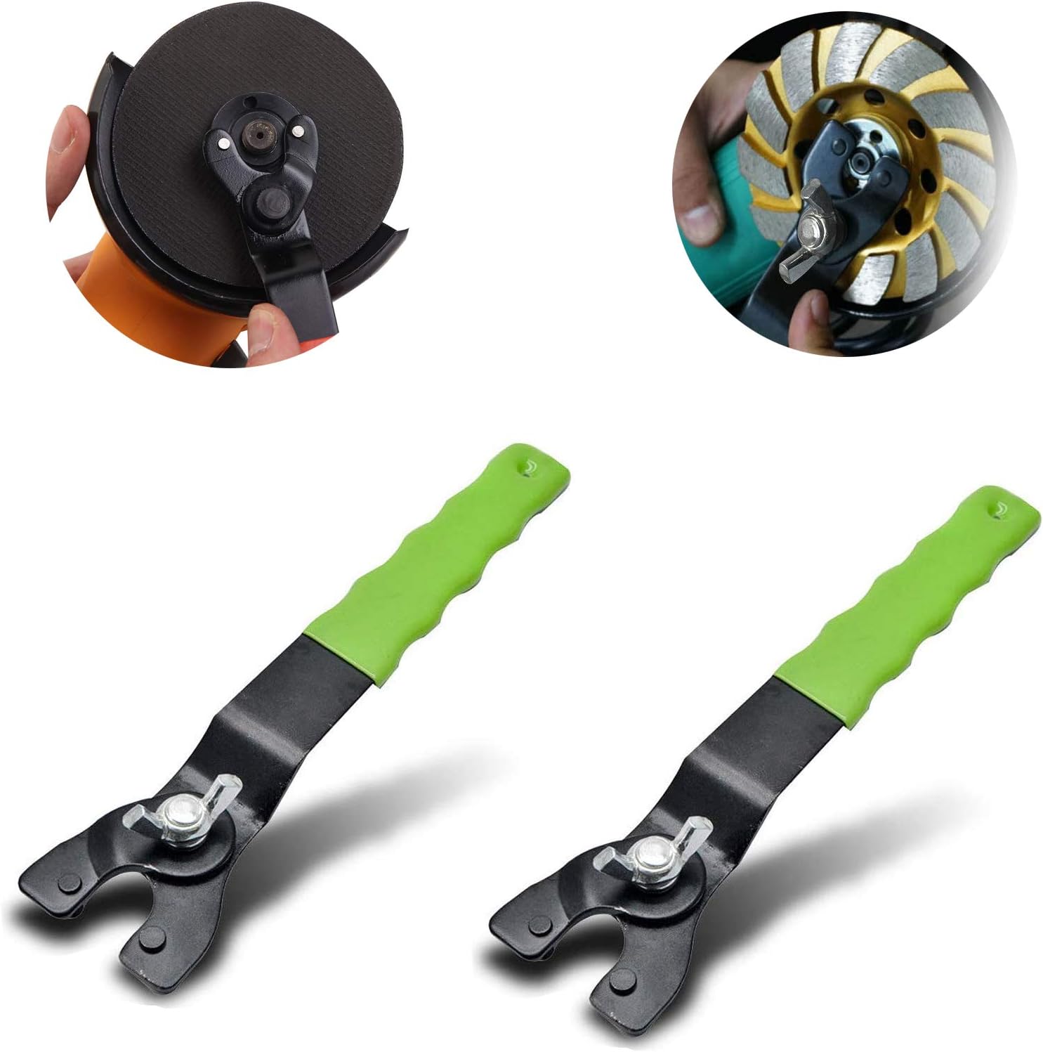 2PCS Adjustable Pin Spanner Grinder Lock-Nut Wrench Home Wrenches ...