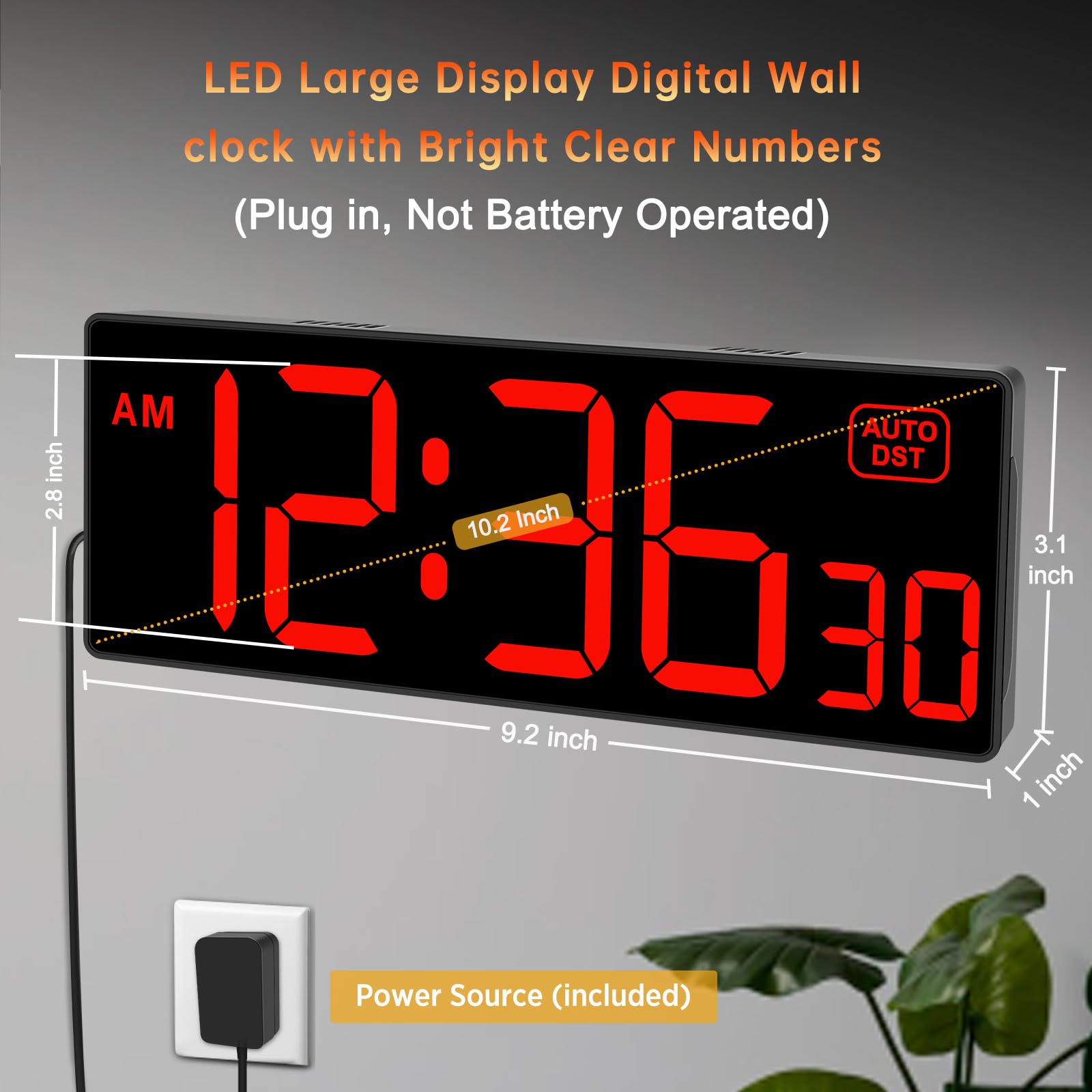 Mua Soobest Digital Wall Clock with Seconds for Gym, Remote Countdown ...