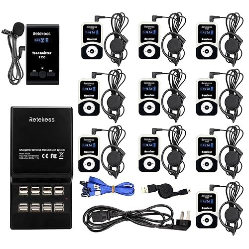 Retekess T130 Assistive Listening System, Tour Guide Headsets, Classic ...