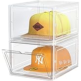 Amazon.com - SCAVATA 6 Pack Hat Organizer Box, Stackable Clear Baseball ...