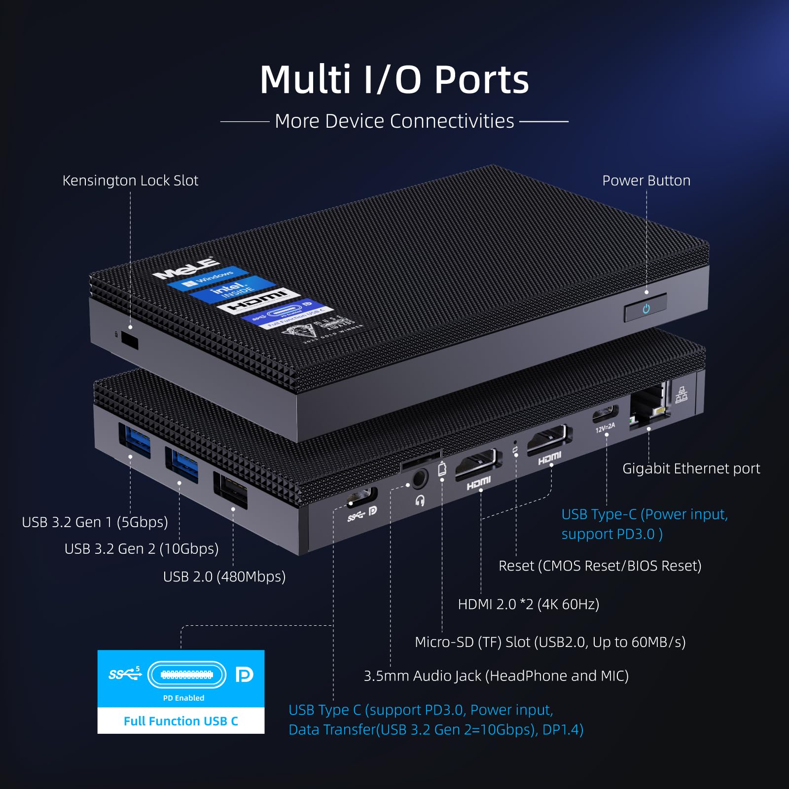 MeLE Quieter4C Fanless Mini Computer N150 32GB RAM MeLE Quieter4C ...