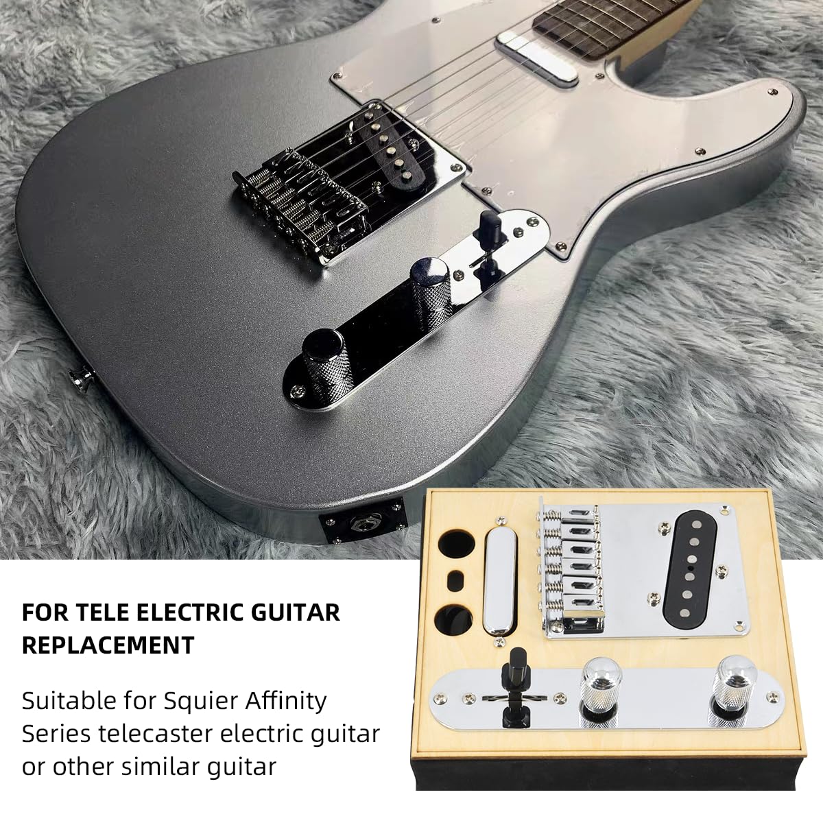 Mua 6 Strings Saddle Bridge Plate Prewired 3 Way Switch Control Plate ...