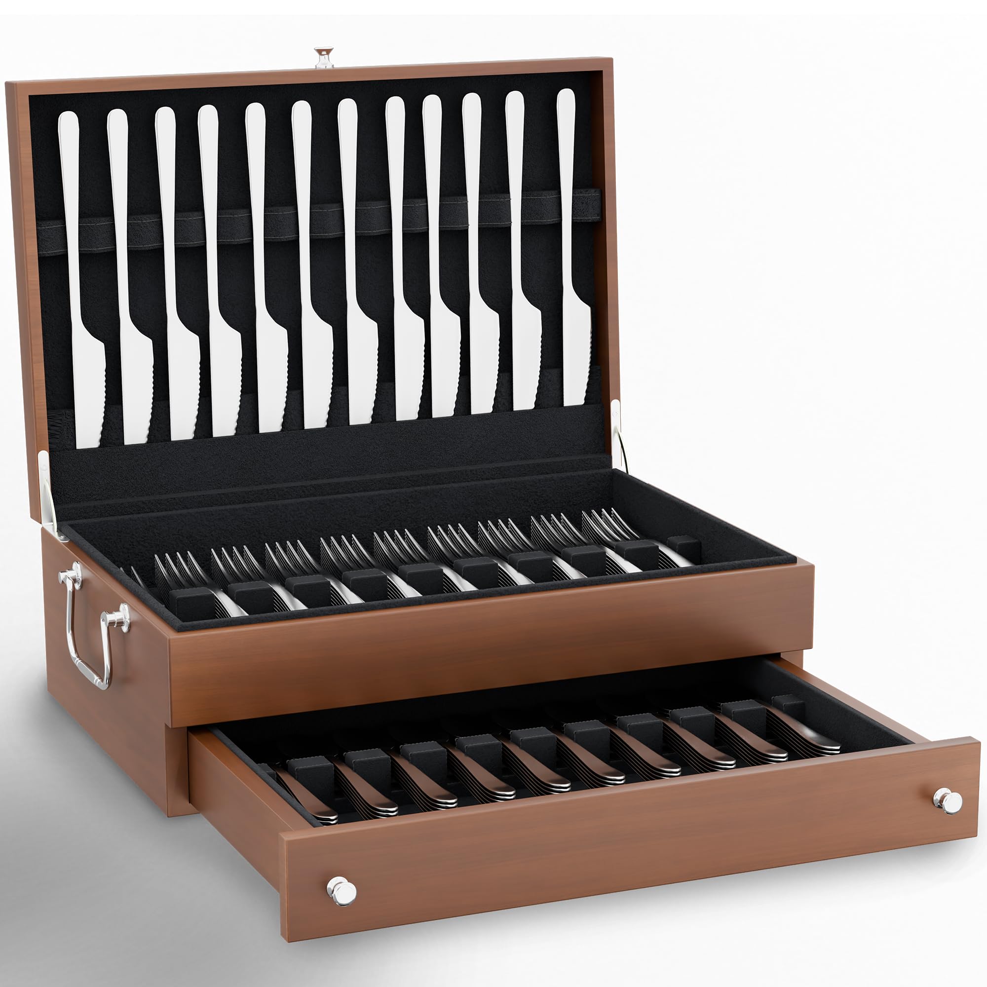 Ridge Products Premium Flatware Chest For 12+ Sets | Anti Tarnish ...
