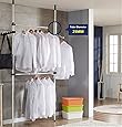 Heavy Duty Portable Garment Rack, Telescopic Clothes Wardrobe 2 Poles 2 ...