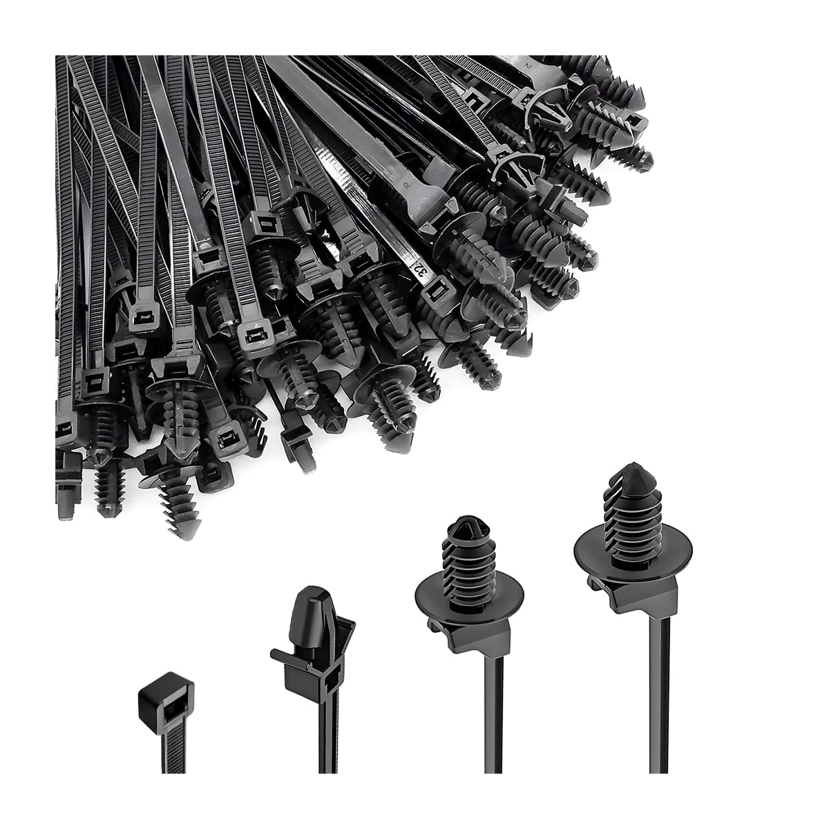 Mua 120PCS Car Push Mount Cable Zip Tie, Nylon Self Locking Cable Strap ...