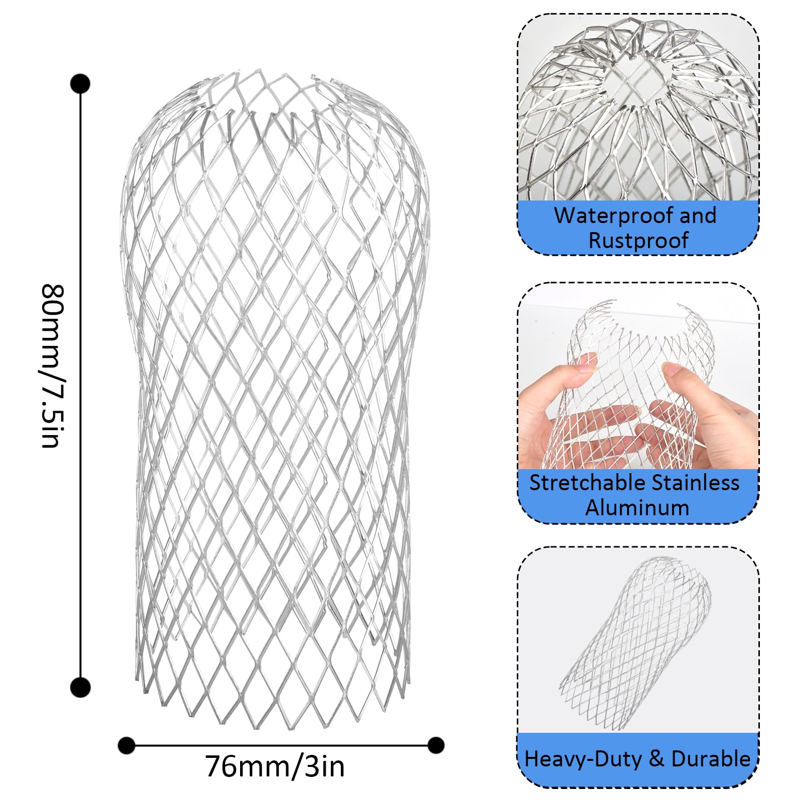 CAPHONT Gutter Guard 8 Pack, Gutter Downspout Guard 3.5 Inch Adjustable ...