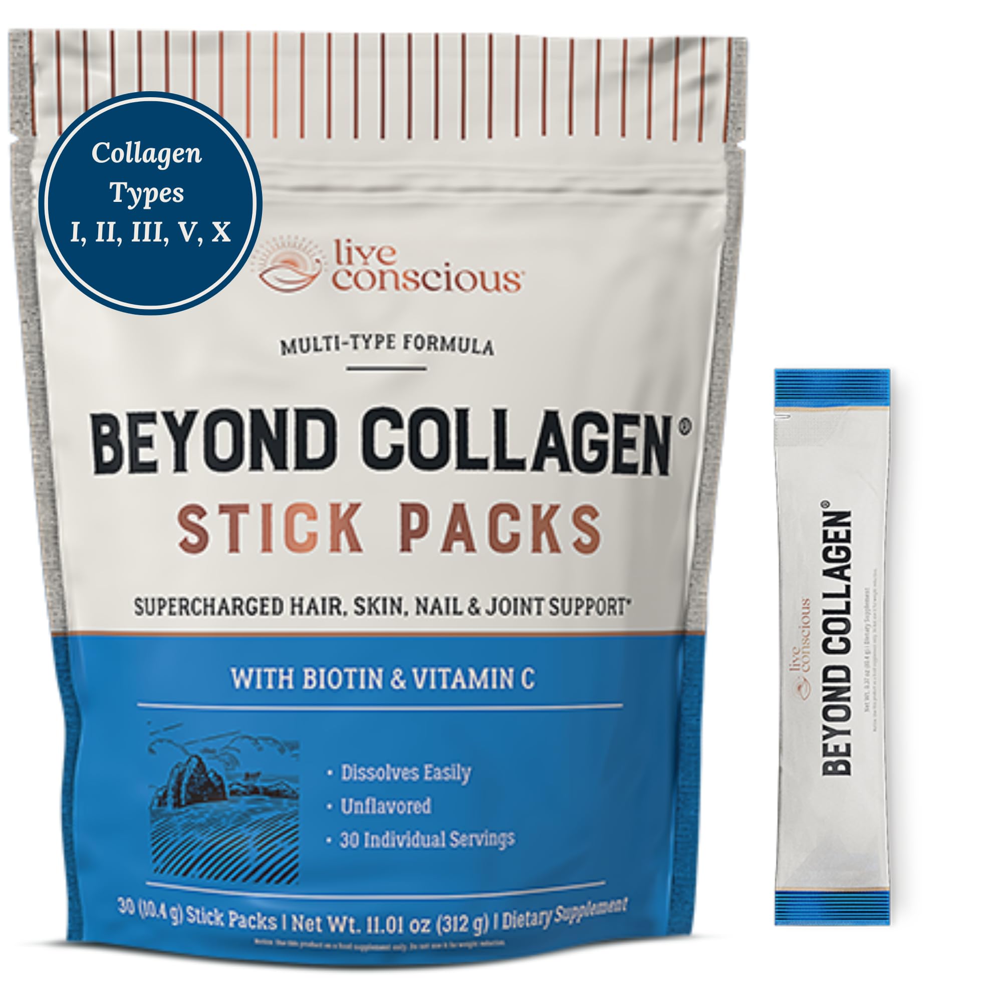 Mua Live Conscious Beyond Collagen Peptides Powder Unflavored Packets ...