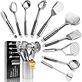 Amazon.com: Stainless Steel Kitchen Utensils Set - 11pcs Cooking Utensils Set, Utensil Set with ...