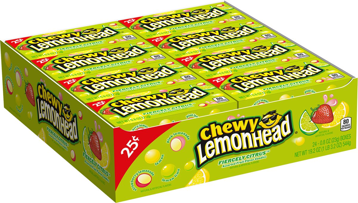 Amazon.com : Lemonhead Chewy Candy, Pink Lemonade, 0.8 Ounce Box, Pack ...