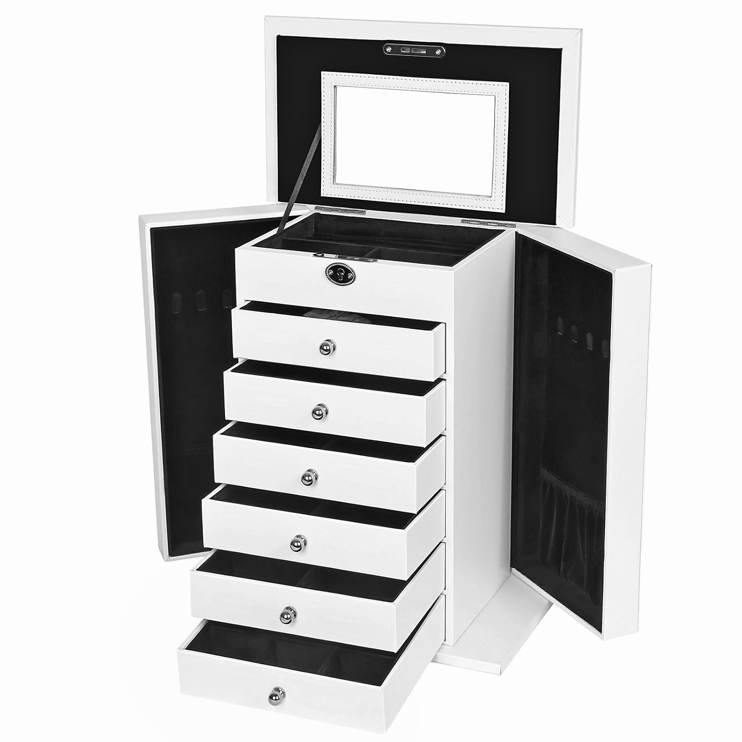 Songmics XXL Schmuckk stchen 7 Schichten JBC06W Schmuckaufbewahrung Songmics XXL Schmuckk stchen 7 Schichten JBC06W Schmuckaufbewahrung