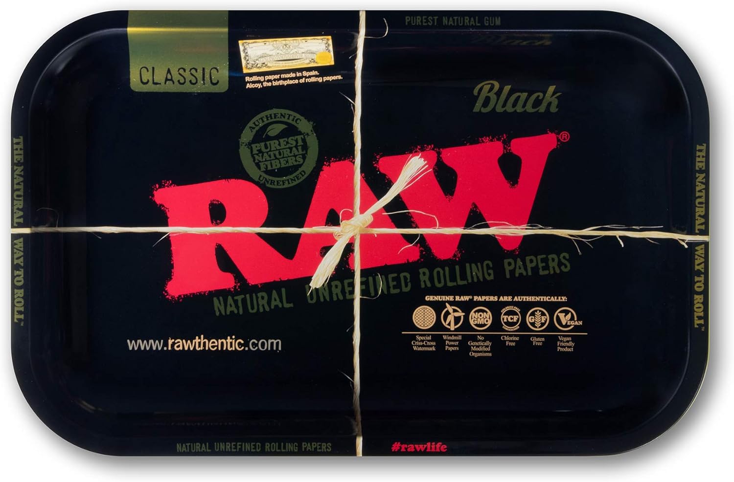 Amazon.com: RAW Black Rolling Tray | Size - Small | Enhanced Finish ...