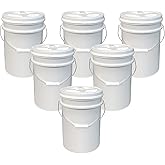 Amazon.com: ePackageSupply 5 Gallon White Bucket with White Gamma Seal Screw on Airtight Lid ...