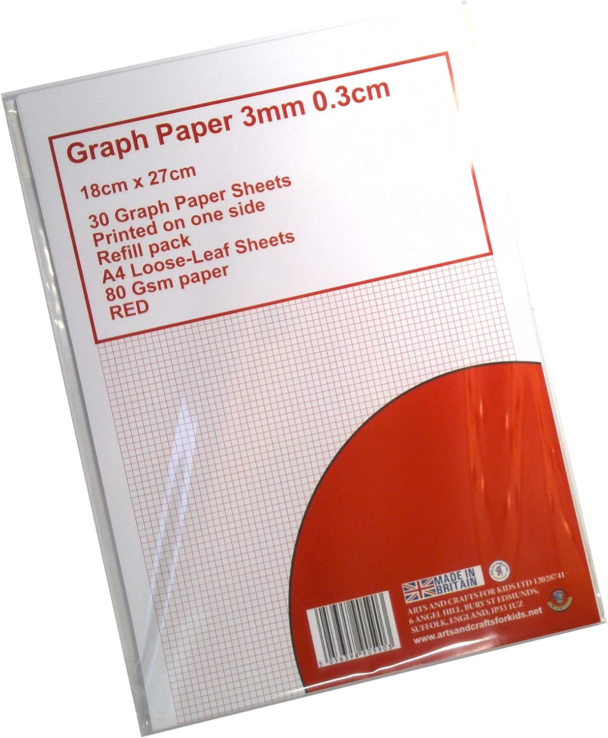 Graph Paper 3mm 0.3cm 30 Red Graph Paper Sheets Printed On One Side ...