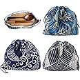 Amazon.com: 3PCS Lunch Tote Bag Japanese Style Drawstring Bento Pouch ...