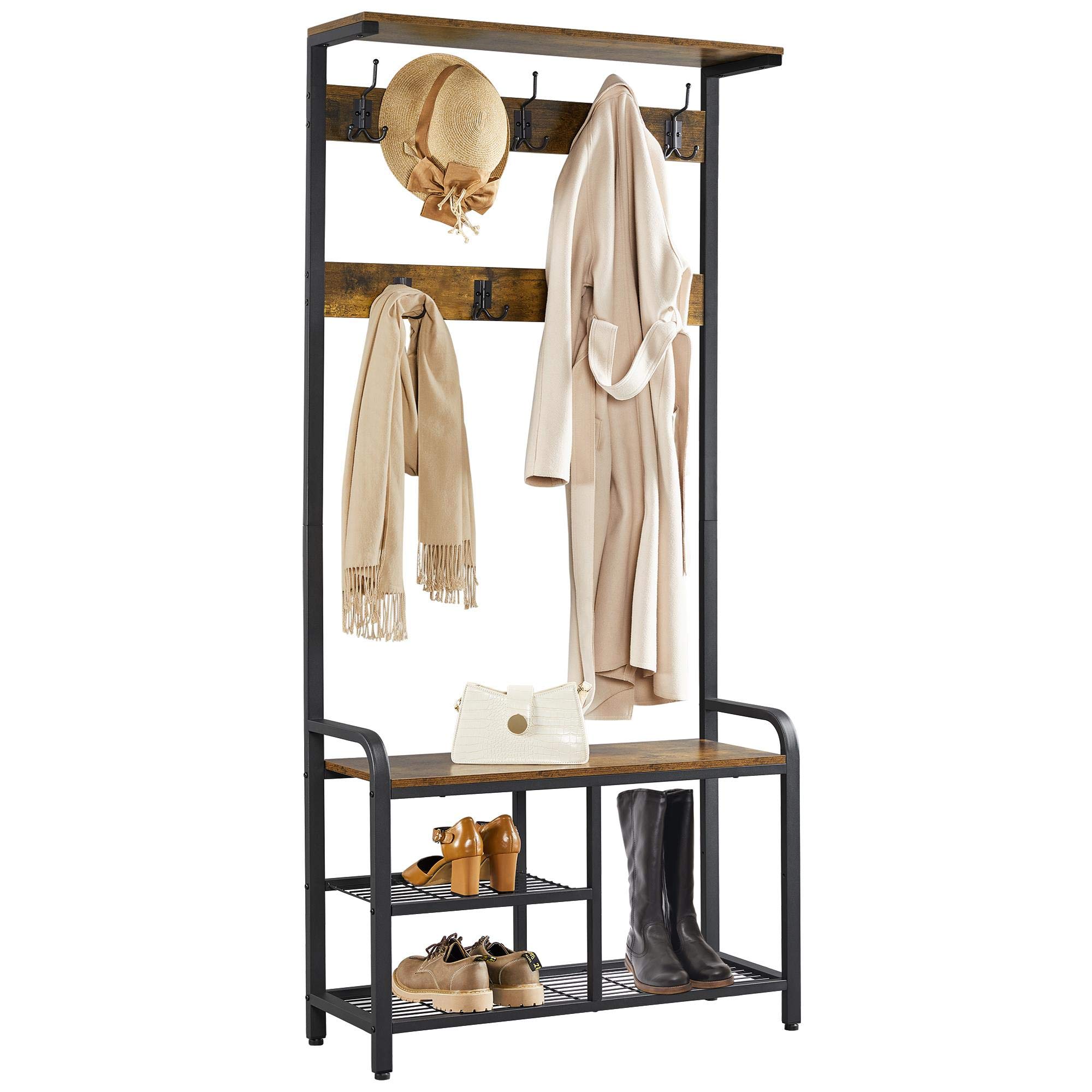 Buy Yaheetech Coat Rack Shoe Bench With Top Shelf 23 Hooks Hall Tree buy-yaheetech-coat-rack-shoe-bench-with-top-shelf-23-hooks-hall-tree