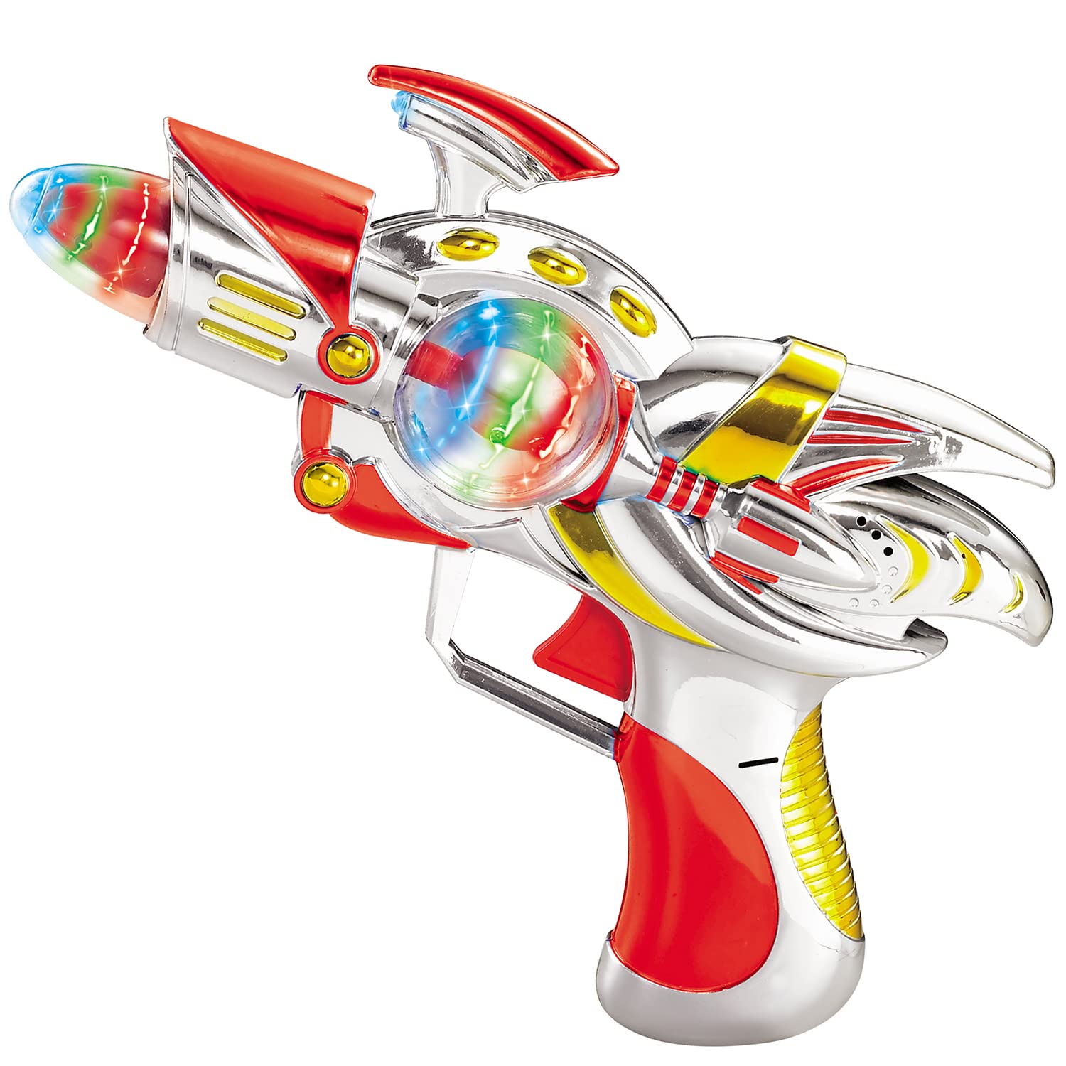 ArtCreativity Red Super Spinning Space Blaster Gun with Flashing LEDs ...